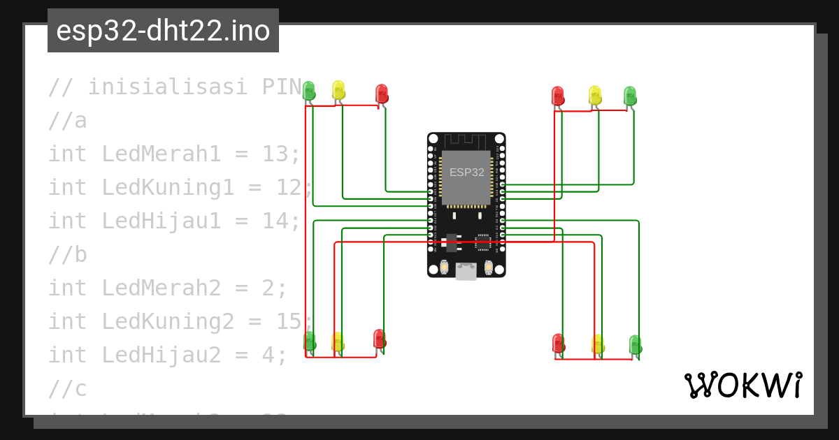 Teguh Subagio200401158traffic Light Wokwi Esp32 Stm32 Arduino Simulator 8252