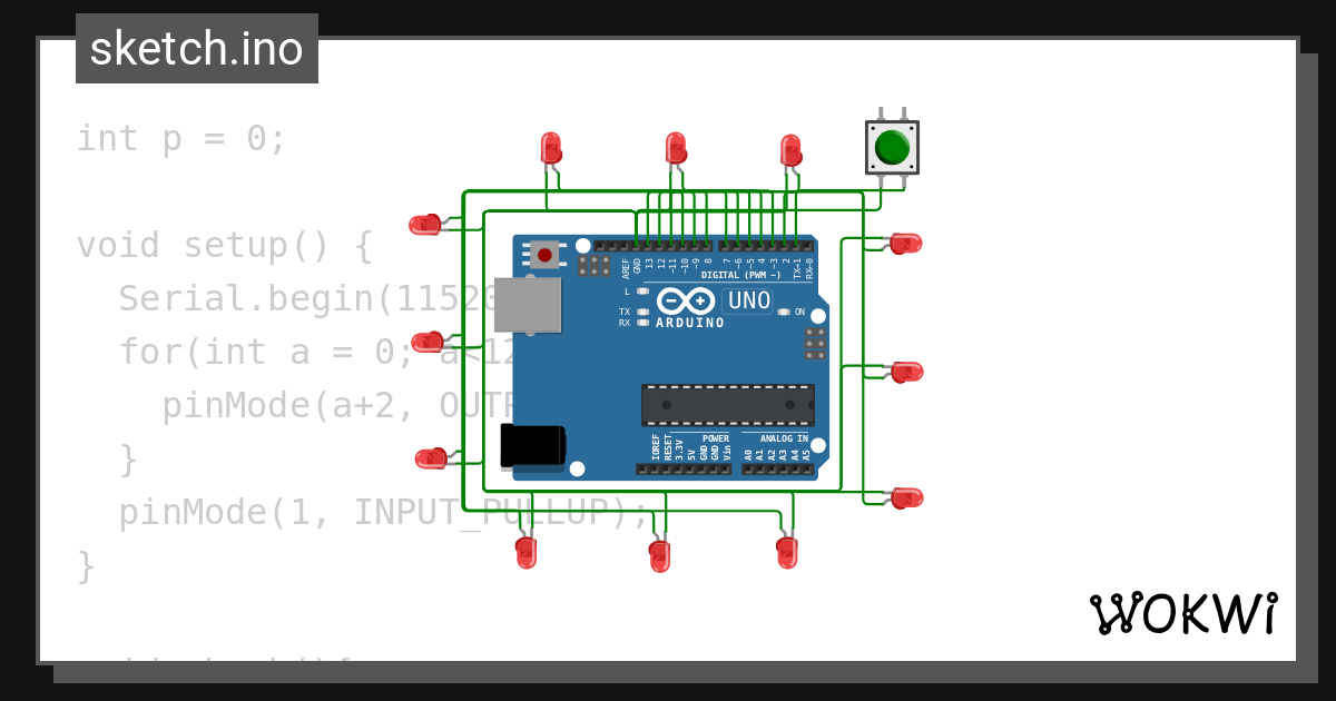 Infinite Lamp With Button Wokwi Esp32 Stm32 Arduino Simulator