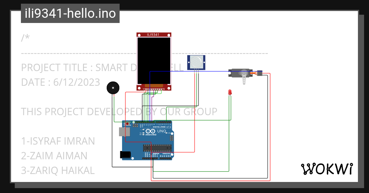 Door bell project - Wokwi ESP32, STM32, Arduino Simulator