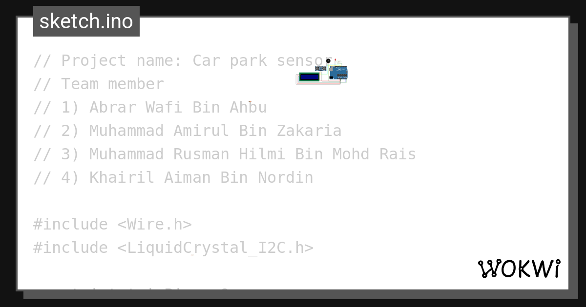 Car Park Sensor Wokwi Esp32 Stm32 Arduino Simulator