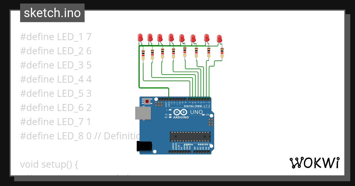 Knightrider copy - Wokwi ESP32, STM32, Arduino Simulator