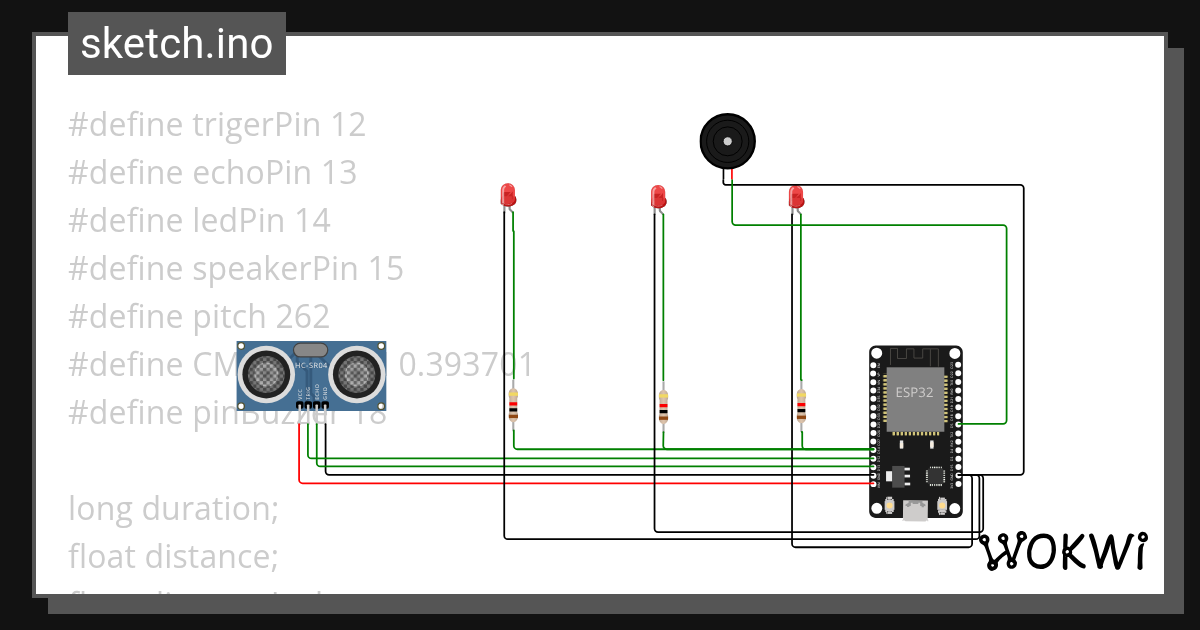 Ultrasonik 2 - Wokwi ESP32, STM32, Arduino Simulator