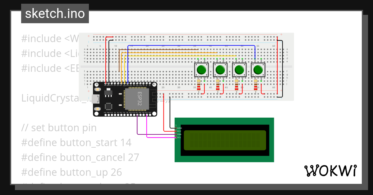 LCD Menu V2 - Wokwi ESP32, STM32, Arduino Simulator