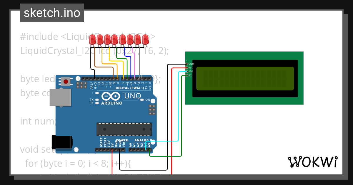 Binary Counter Wokwi Esp32 Stm32 Arduino Simulator 
