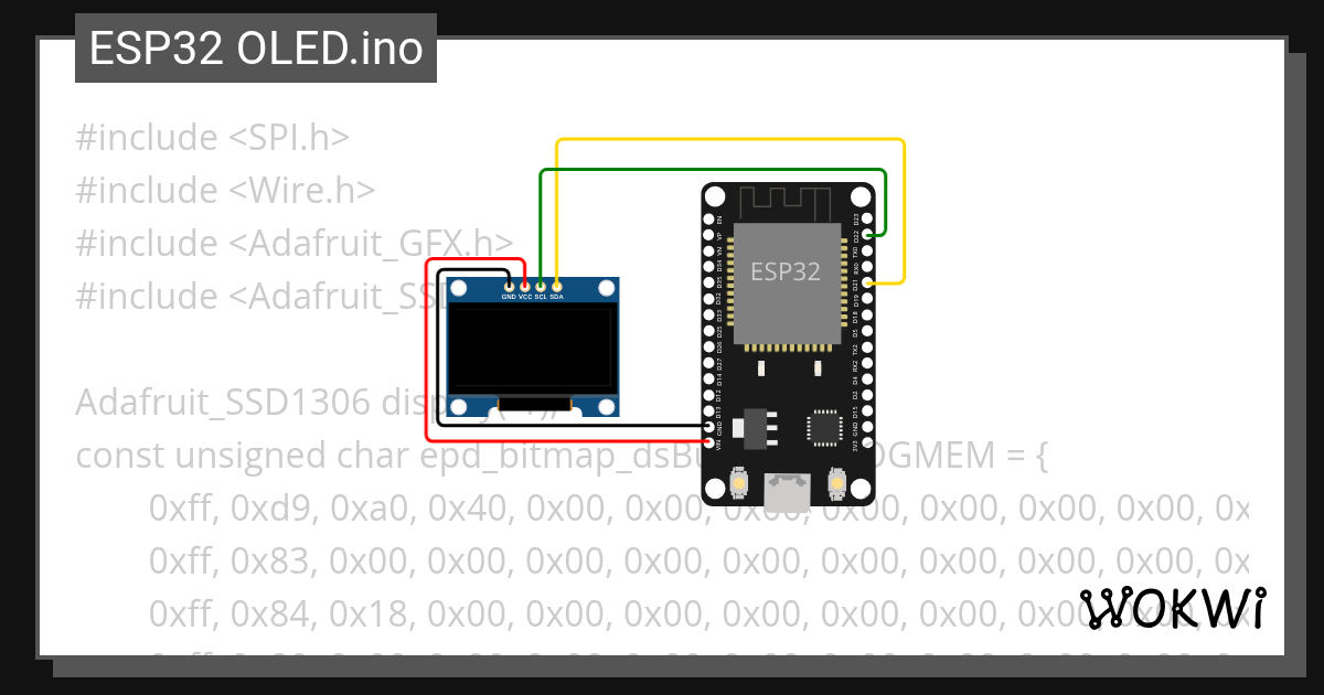 ESP32 OLED.ino - Wokwi ESP32, STM32, Arduino Simulator