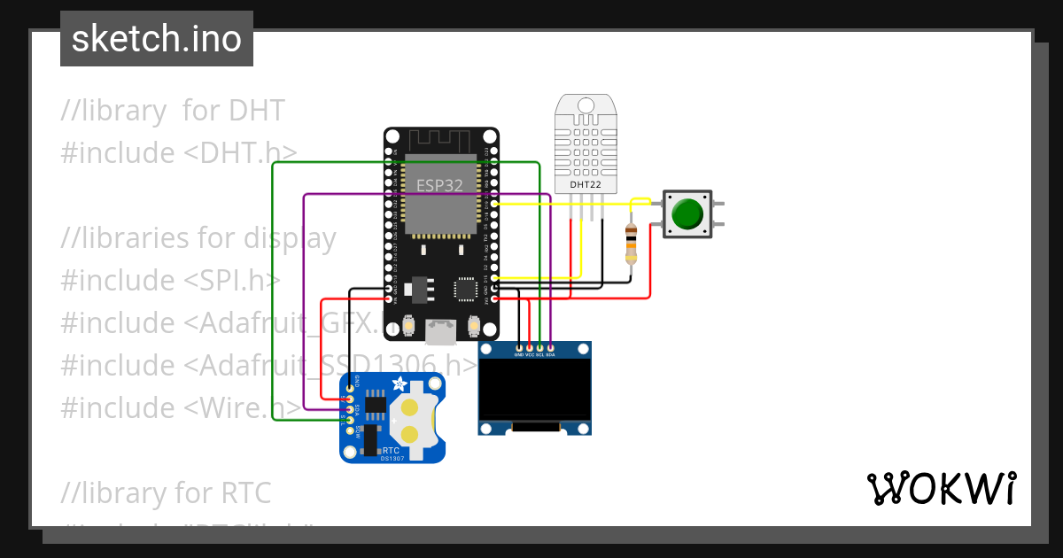 V3-ESP32_DHT_OLED.ino - Wokwi ESP32, STM32, Arduino Simulator