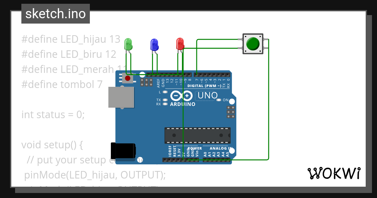 Pushbutton - Wokwi ESP32, STM32, Arduino Simulator