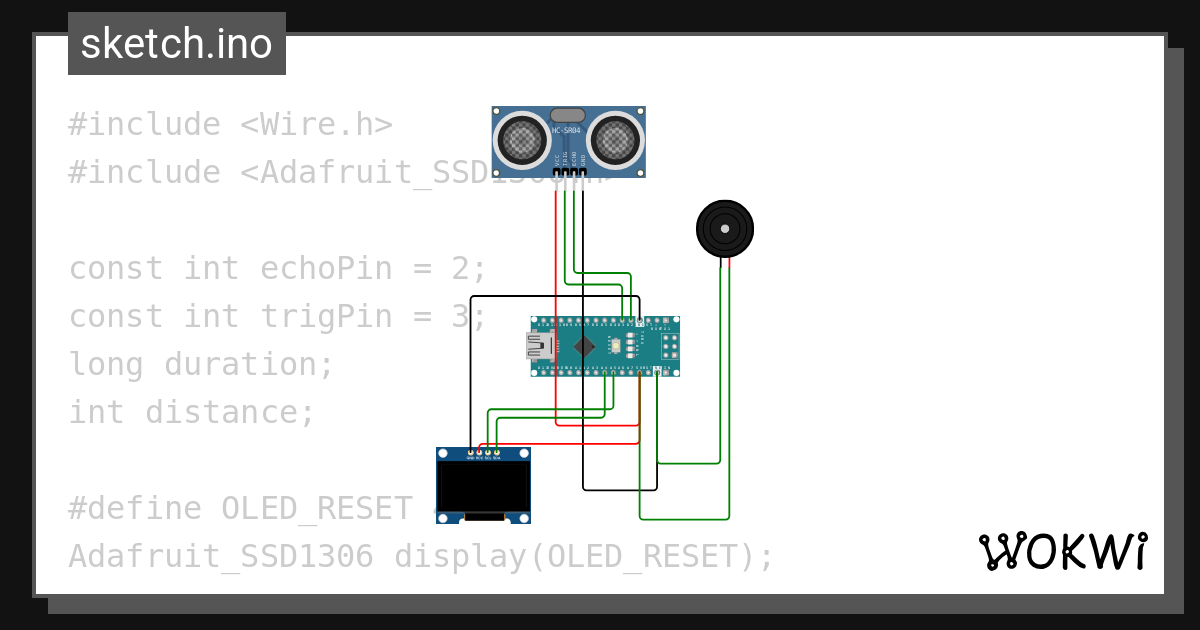 Ultraschallsensor Mit Oled Display Wokwi Esp32 Stm32 Arduino Simulator