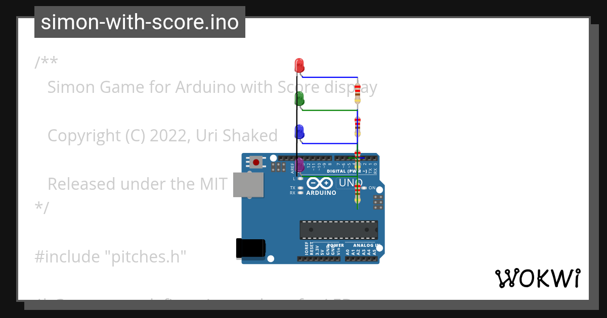 simon-with-score.ino - Wokwi ESP32, STM32, Arduino Simulator
