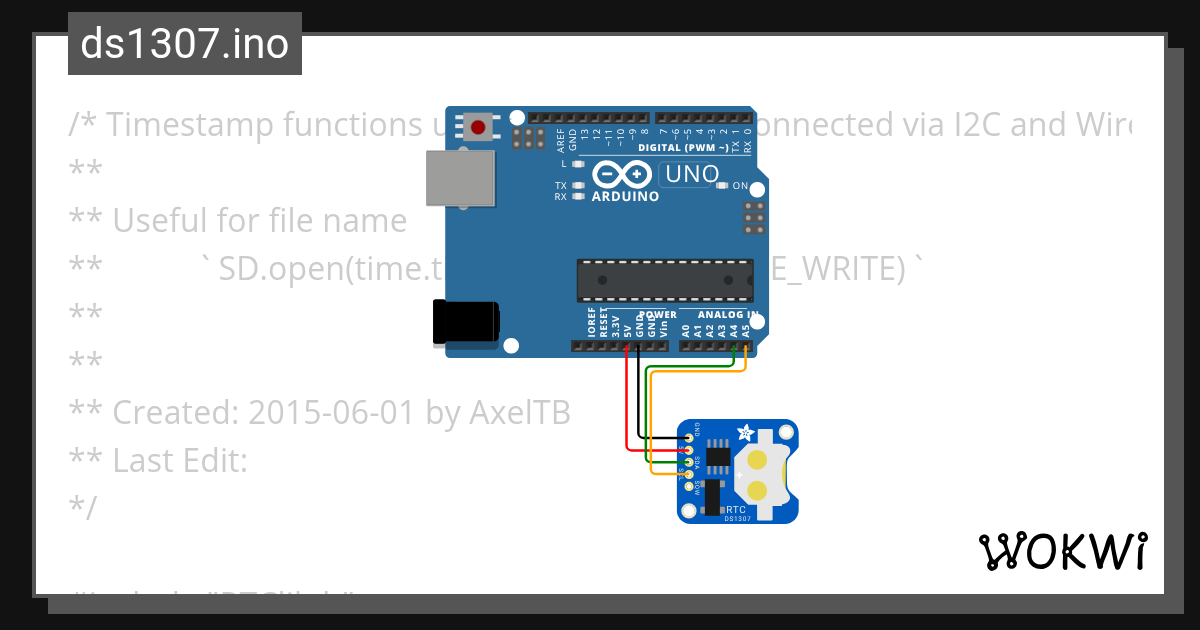 ds1307.ino copy - Wokwi ESP32, STM32, Arduino Simulator