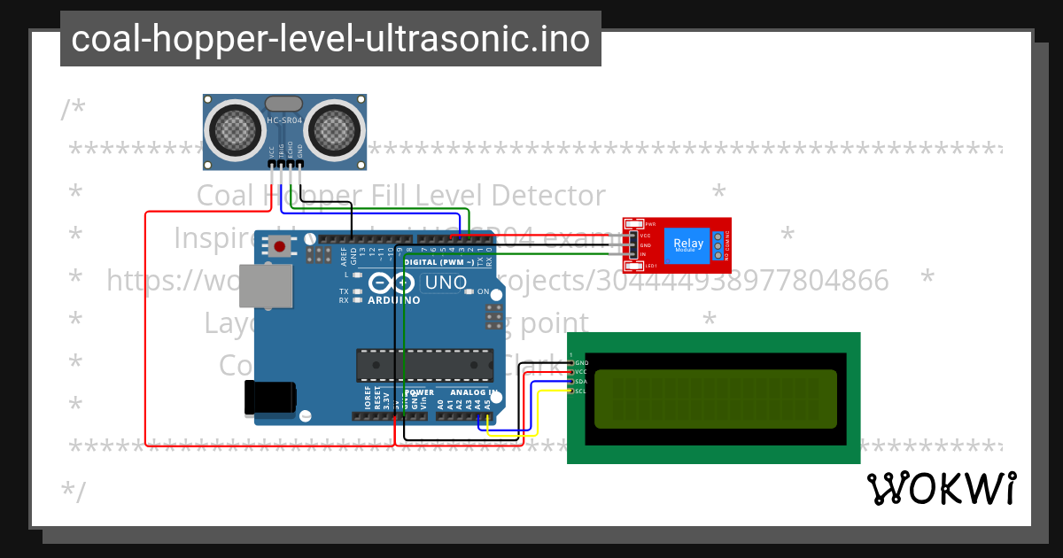coal-hopper-level-ultrasonic.ino copy - Wokwi ESP32, STM32, Arduino Simulator