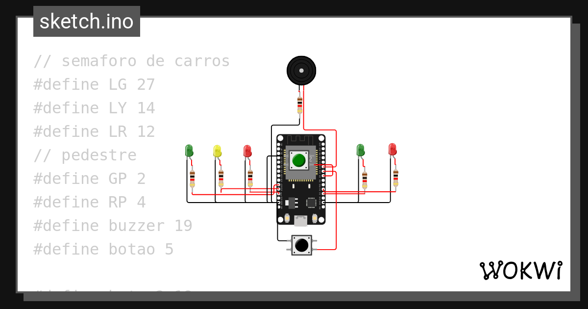 Semaforo Esp Wokwi Esp32 Stm32 Arduino Simulator