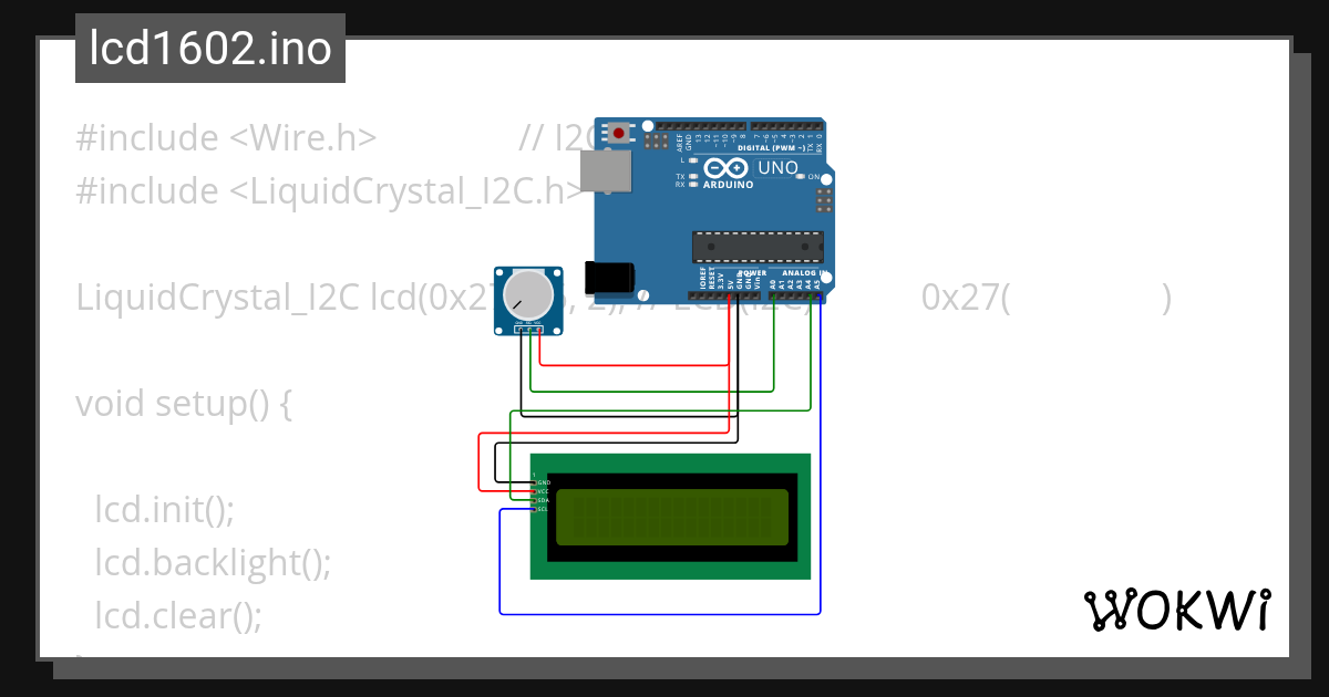 lcd1602.ino copy - Wokwi ESP32, STM32, Arduino Simulator lcd1602.ino copy - Wokwi ESP32, STM32, Arduino Simulator
