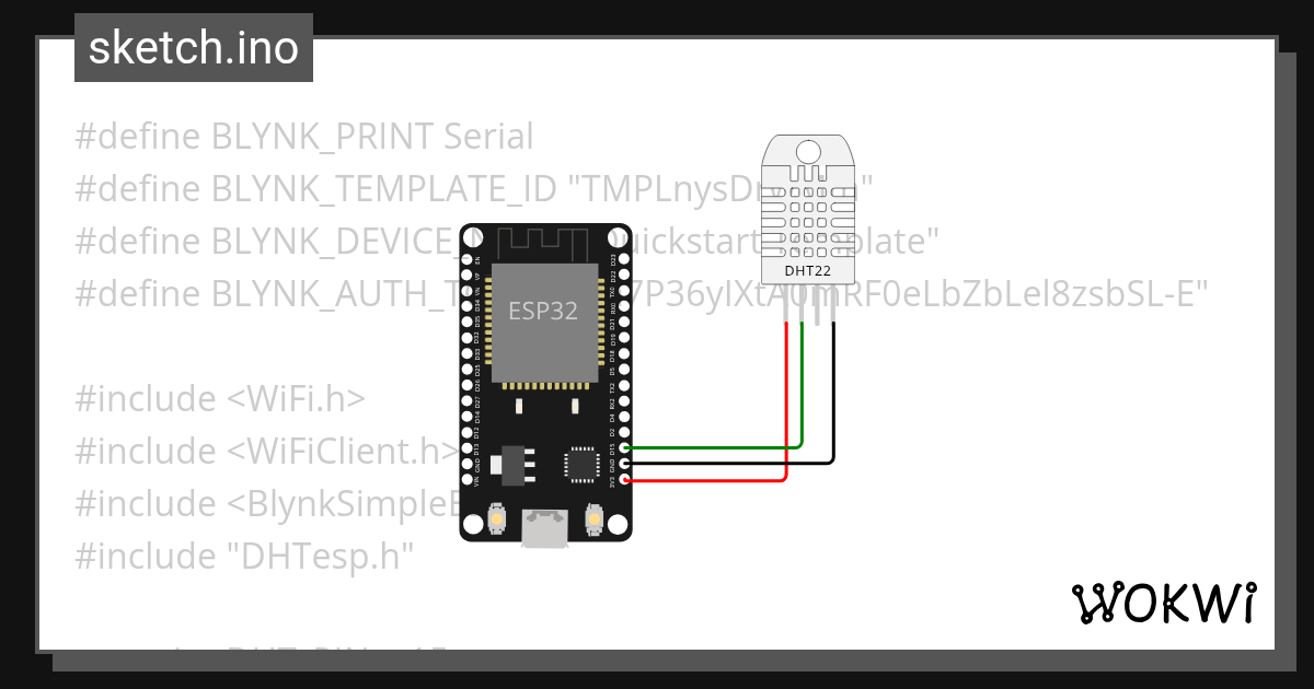 Sensor DHT22 - Wokwi Arduino and ESP32 Simulator