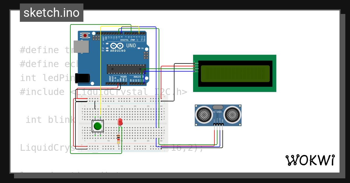 วัดระยะแล้วโชว์ Wokwi Esp32 Stm32 Arduino Simulator 9324