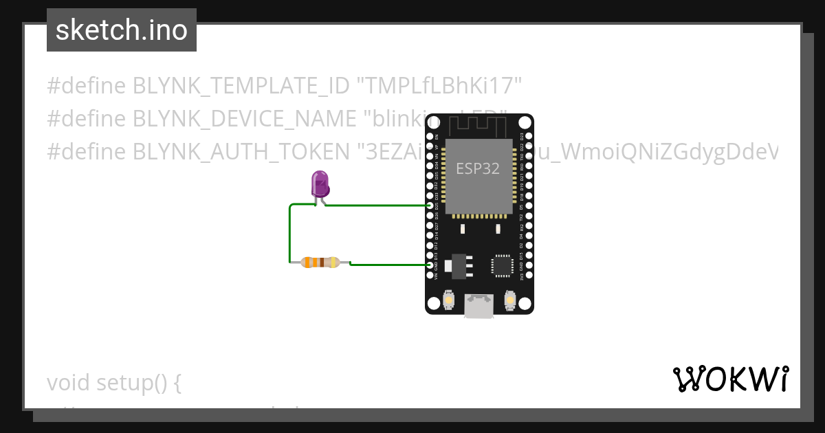blinking LED - Wokwi ESP32, STM32, Arduino Simulator