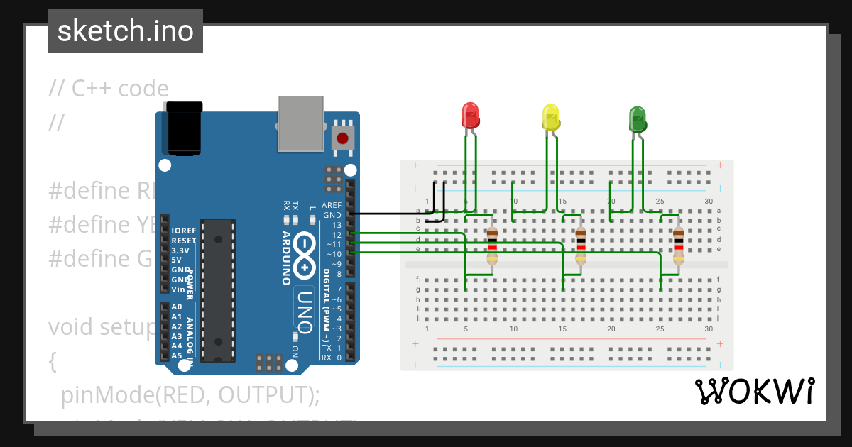 Traffic Light Wokwi Esp32 Stm32 Arduino Simulator 8339