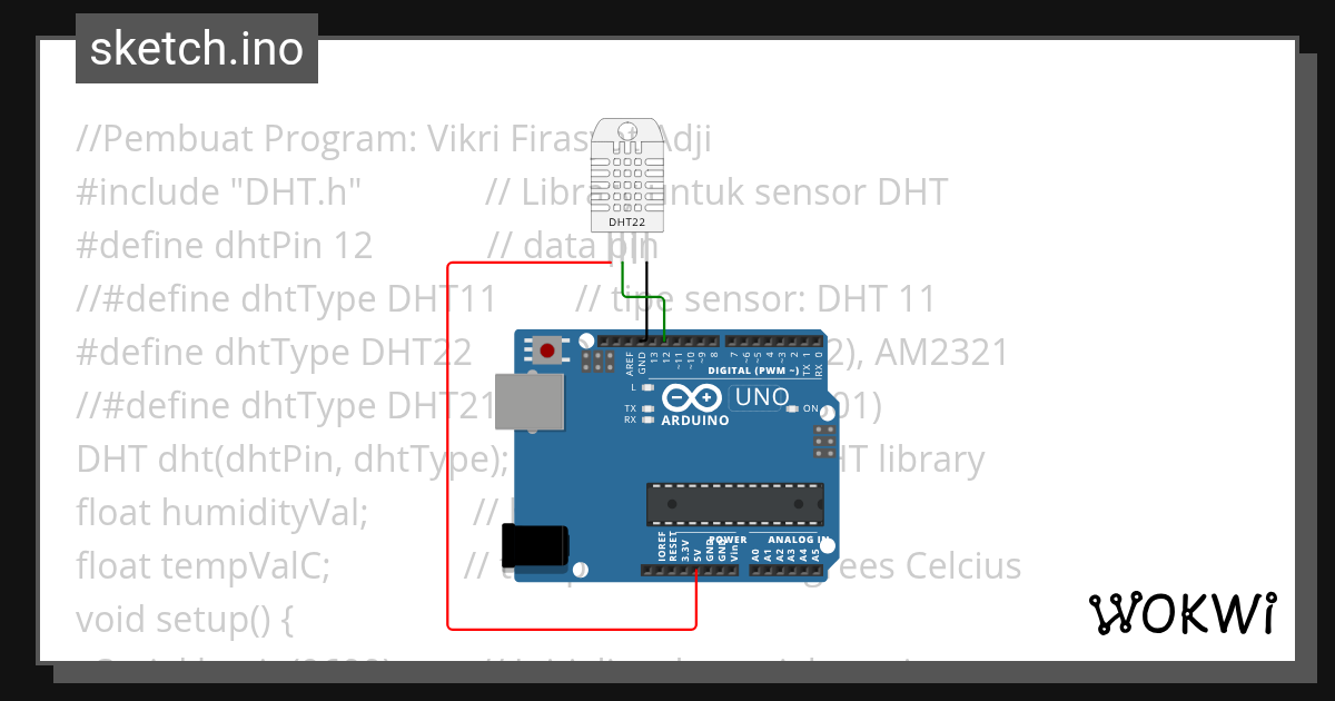 Sensor DHT - Wokwi ESP32, STM32, Arduino Simulator