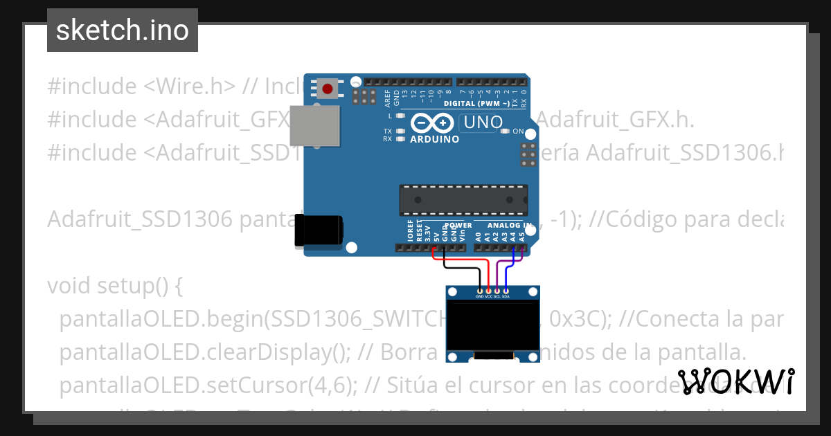 EJERCICIO 1 OLED - Wokwi ESP32, STM32, Arduino Simulator