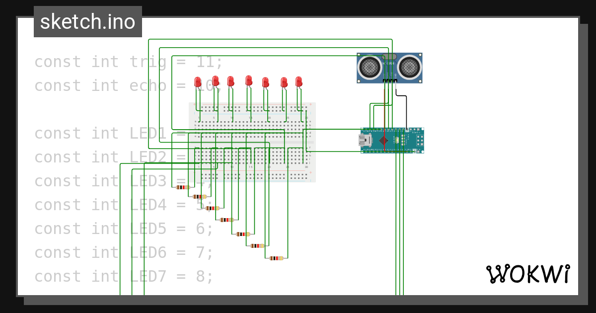 Led Distance Arduino Nano Wokwi Esp32 Stm32 Arduino Simulator
