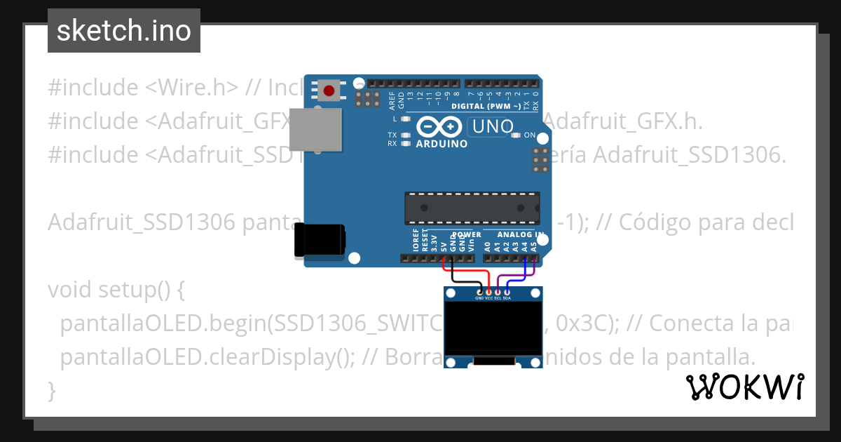 Ejercicio 2 Oled Wokwi Esp32 Stm32 Arduino Simulator 5312