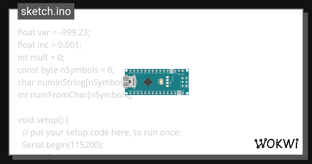 Printing float - Wokwi ESP32, STM32, Arduino Simulator