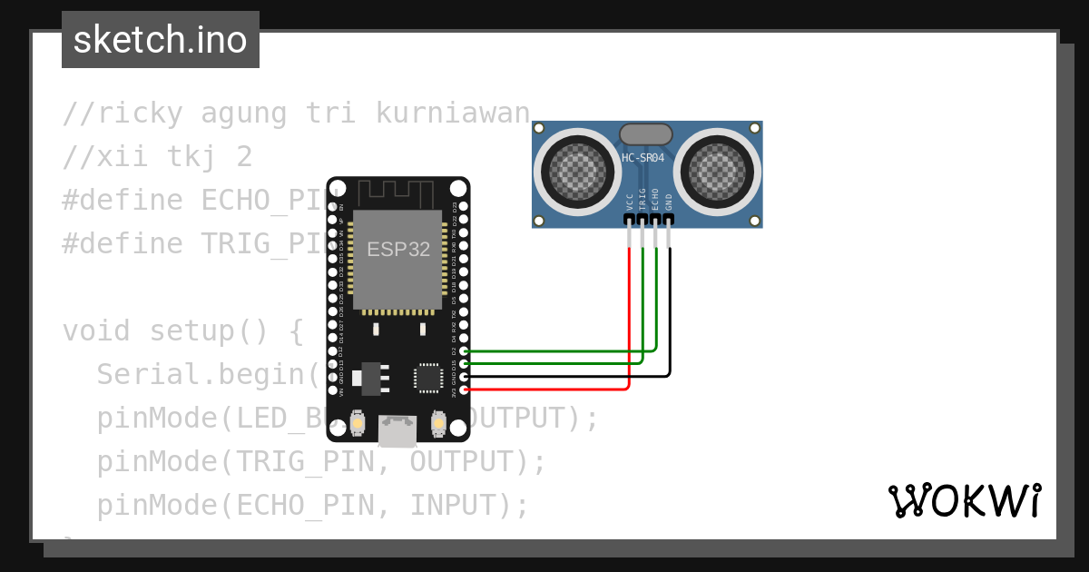 Sensor Jarakultrasonic Wokwi Esp32 Stm32 Arduino Simulator