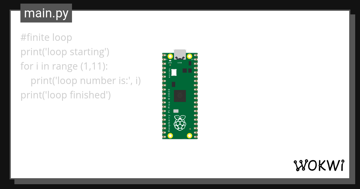 finite loop - Wokwi ESP32, STM32, Arduino Simulator