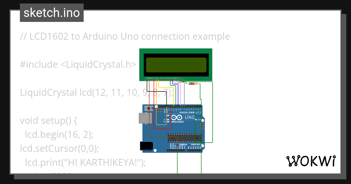LCD INTERFACE - Wokwi ESP32, STM32, Arduino Simulator