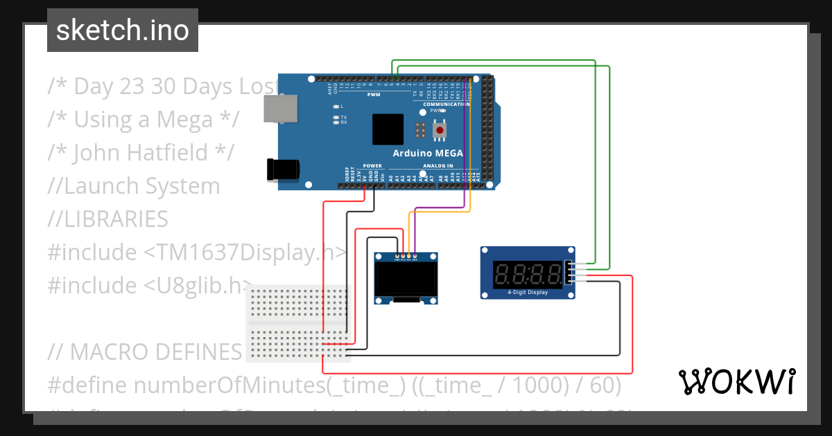 Day 23 30 Days Lost in Space Mega version - Wokwi ESP32, STM32, Arduino Simulator