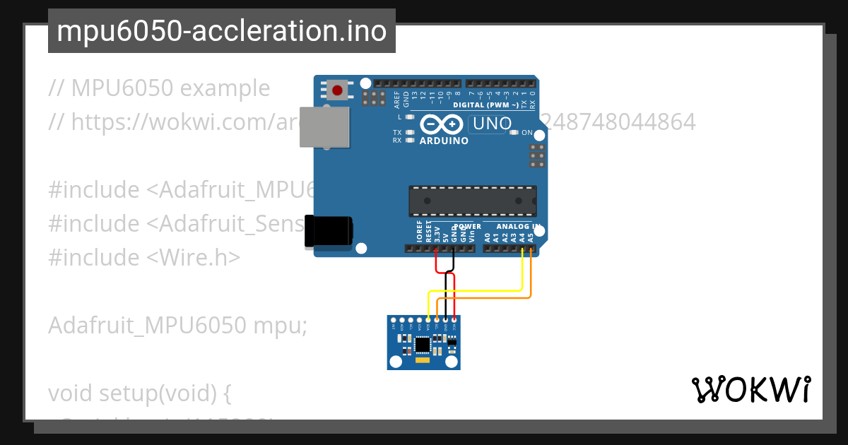 mpu6050-accleration.ino - Wokwi ESP32, STM32, Arduino Simulator