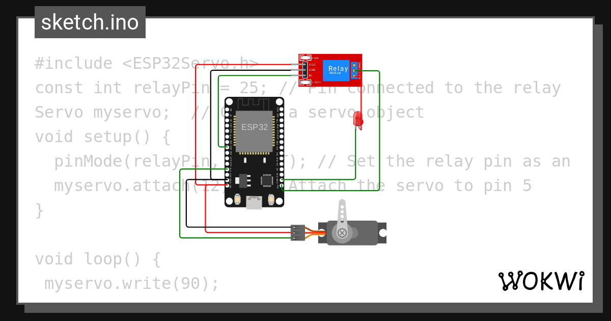 Servo Amb Rele Wokwi Esp32 Stm32 Arduino Simulator 0409
