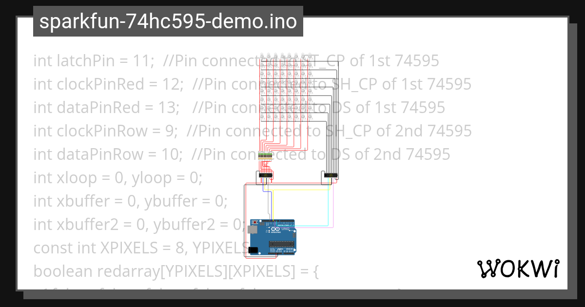 8x8 Single Shiftregisters Copy Wokwi Esp32 Stm32 Arduino Simulator 3494