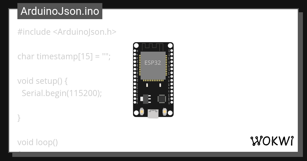ArduinoJson.ino - Wokwi ESP32, STM32, Arduino Simulator