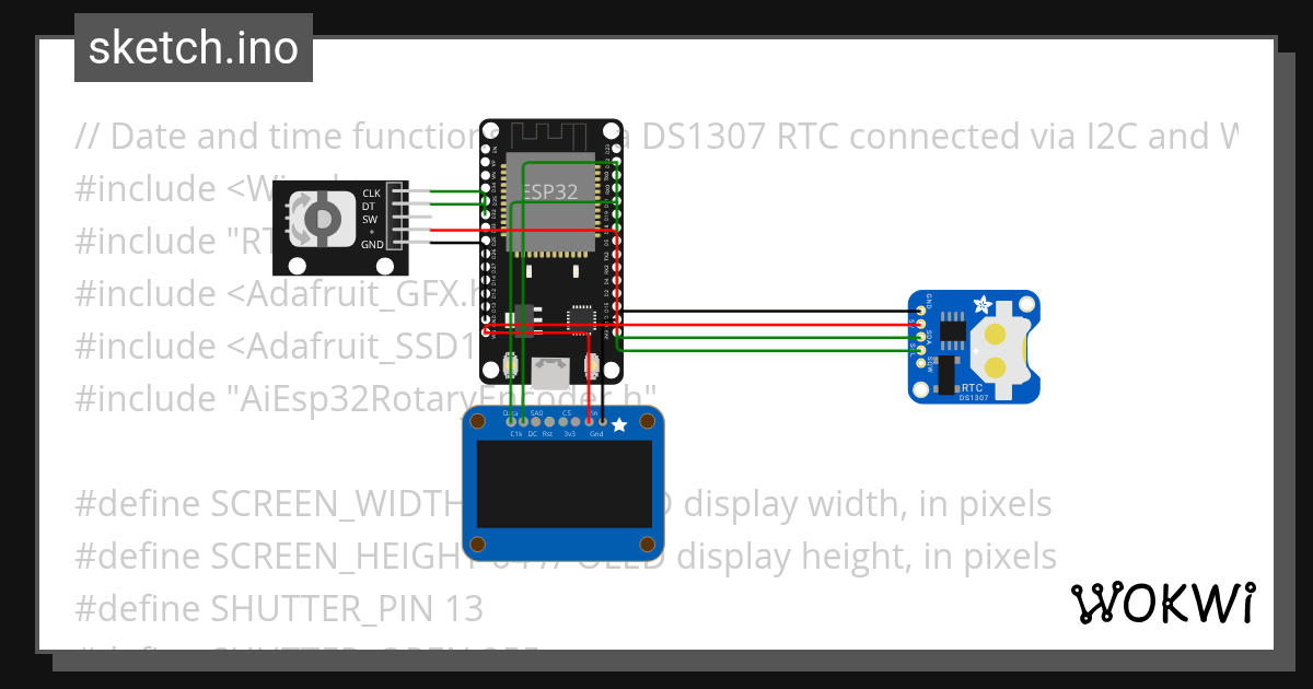 sketch.ino rtc lcd n encoder sunday 15 - Wokwi ESP32, STM32, Arduino Simulator