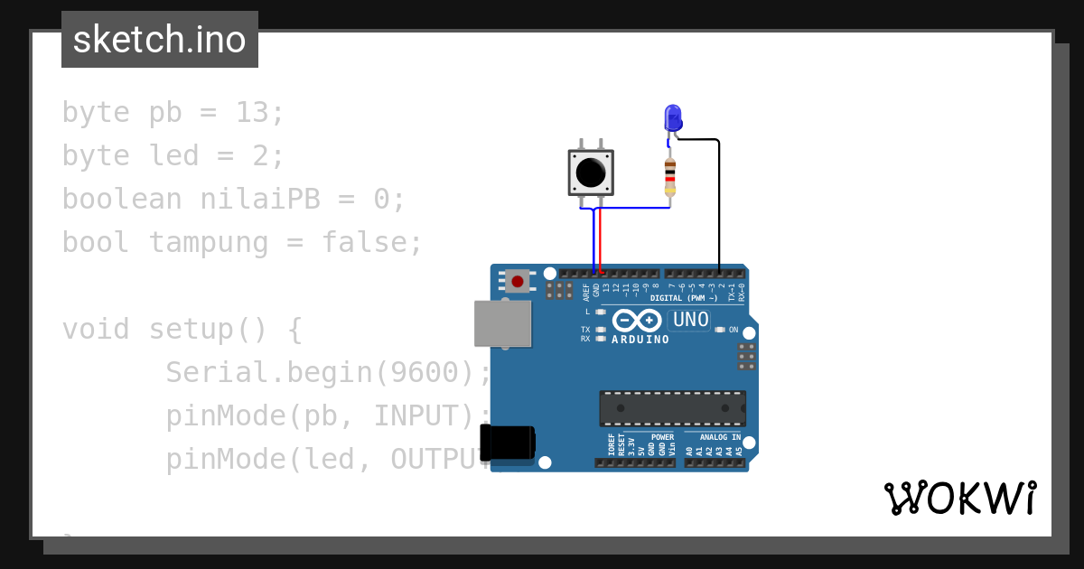 Led With Pb Wokwi Esp32 Stm32 Arduino Simulator