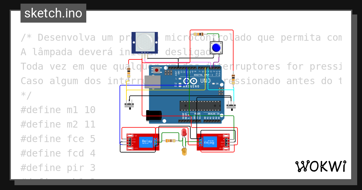 Portão Eletrônico Copy Wokwi Esp32 Stm32 Arduino Simulator