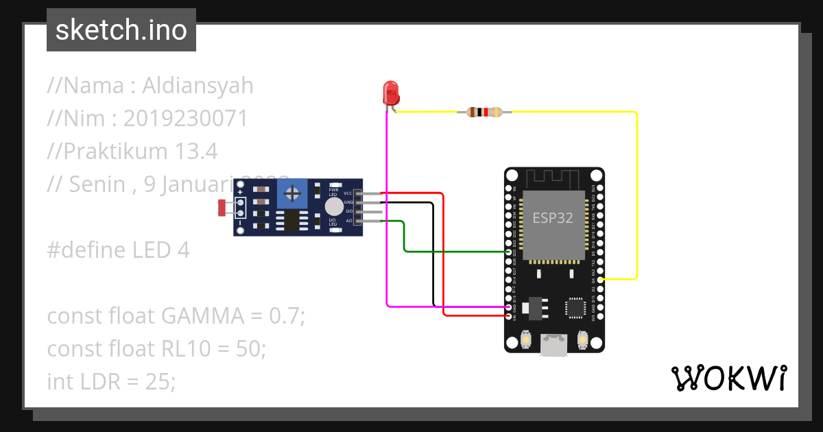 Praktikum 13.4 - Wokwi ESP32, STM32, Arduino Simulator