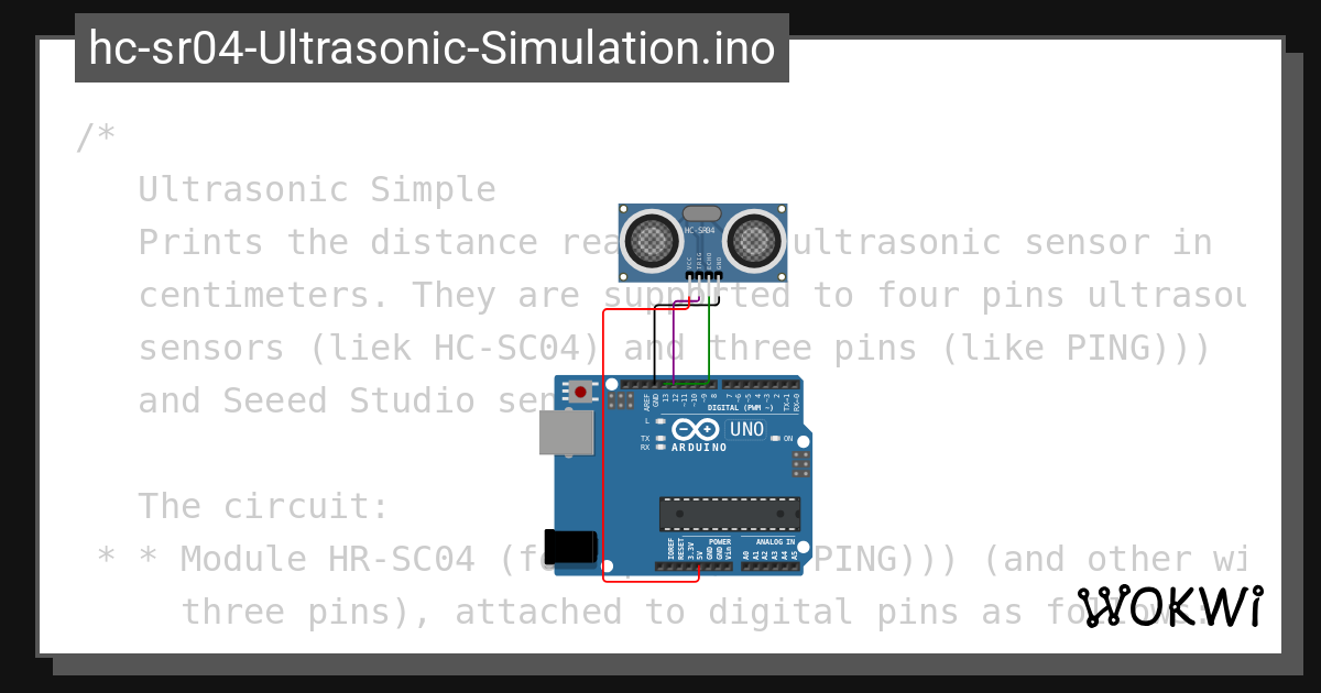 Hc Sr04 Ultrasonic O Copy Wokwi Esp32 Stm32 Arduino Simulator
