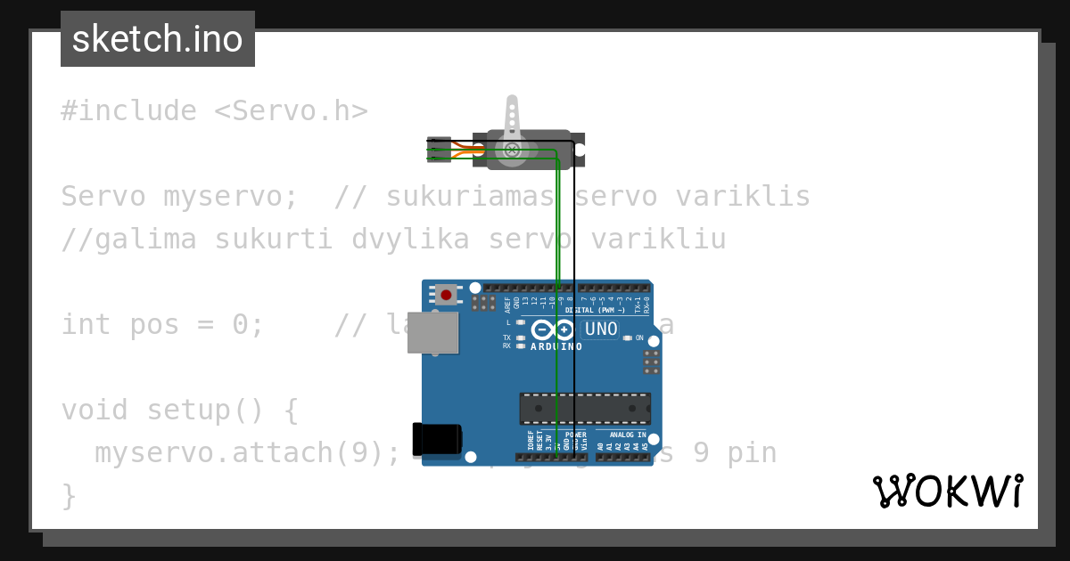 Servo Variklis Copy Wokwi Esp32 Stm32 Arduino Simulator 4105