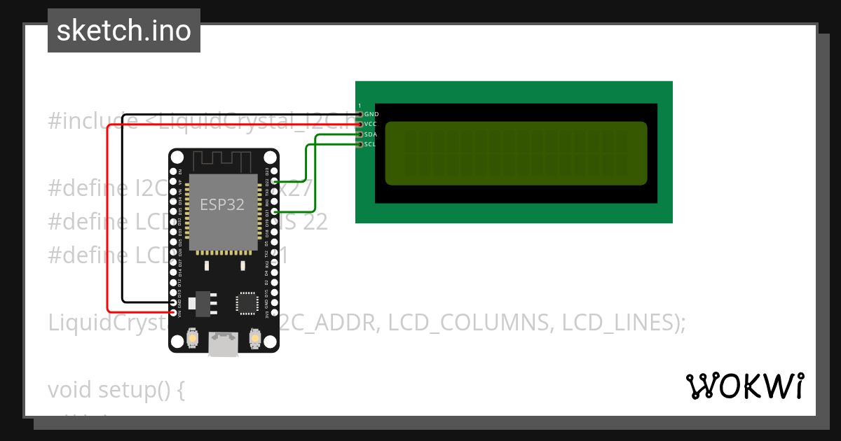 Lcd Con Modulo I2c Wokwi Esp32 Stm32 Arduino Simulator 6676