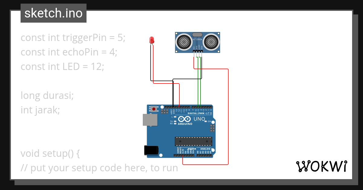 Ultrasonik.ino - Wokwi ESP32, STM32, Arduino Simulator