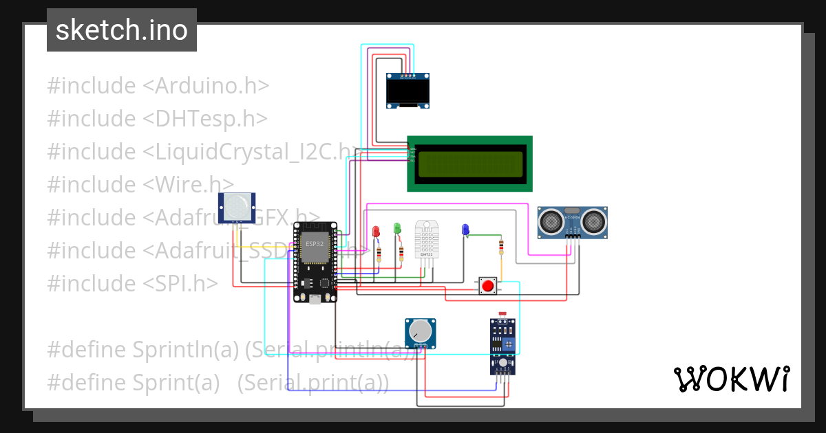 Ex11_ControlTaskDisplayI2C&ULSonic - Wokwi Arduino and ESP32 Simulator