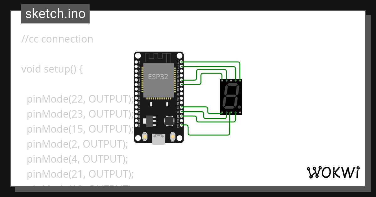 7-segment - Wokwi ESP32, STM32, Arduino Simulator
