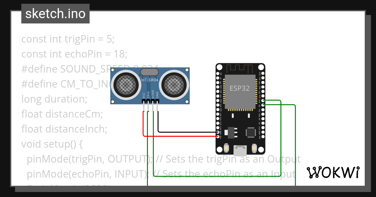 Ultrasonic Wokwi Esp32 Stm32 Arduino Simulator 7792