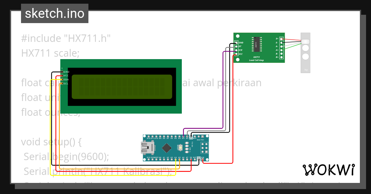 timbangan digital - Wokwi ESP32, STM32, Arduino Simulator