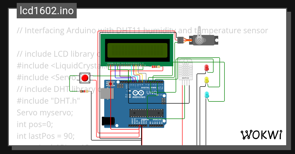 lcd1602.ino - Wokwi ESP32, STM32, Arduino Simulator