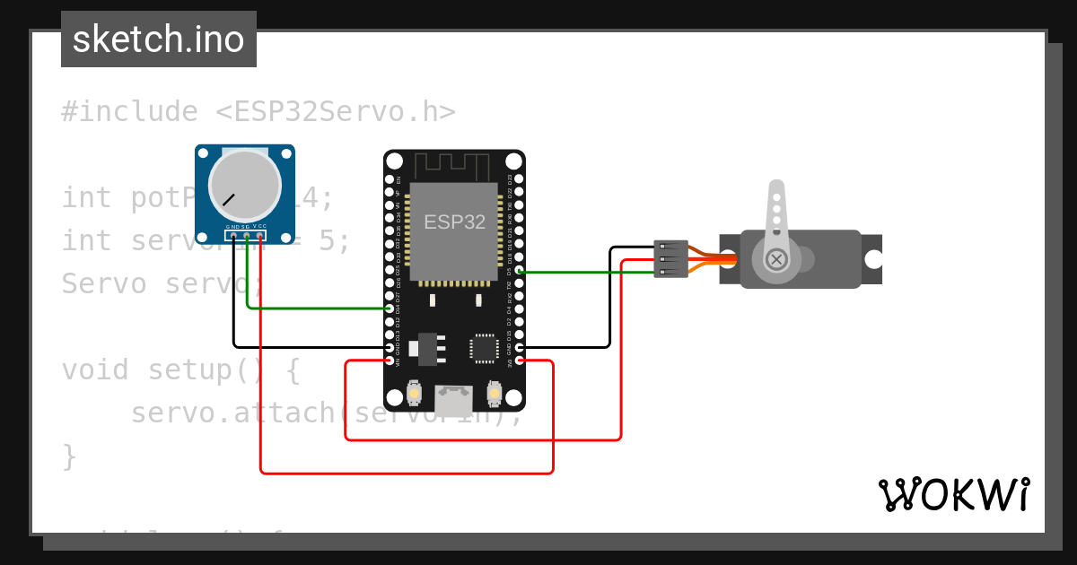 Servo motor with POT - Wokwi ESP32, STM32, Arduino Simulator Servo motor with POT - Wokwi ESP32, STM32, Arduino Simulator