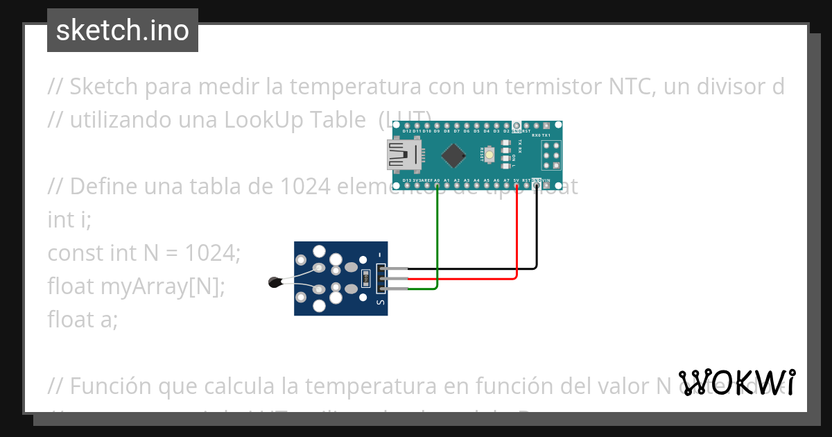 NTC DIV LUT copy - Wokwi ESP32, STM32, Arduino Simulator