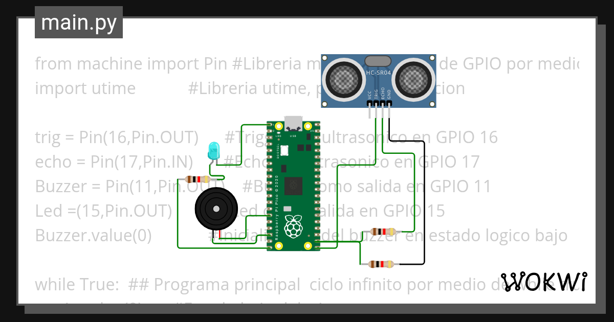 04-Ultasonico-Buzzer - Wokwi ESP32, STM32, Arduino Simulator
